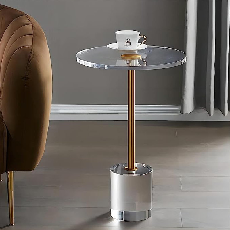 Everly Quinn Xinran 21.7" Tall Pedestal Acrylic End Table & Reviews | Wayfair
